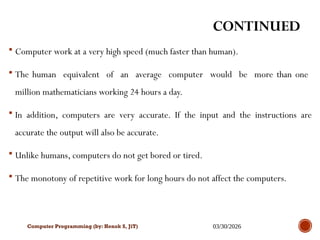 Comprehensive Introduction to Computer Programming and Fundamentals | PPTX
