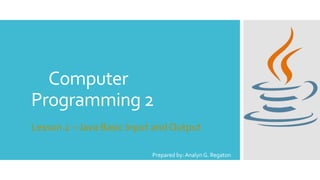 Computer programming 2 chapter 1-lesson 2 | PPT