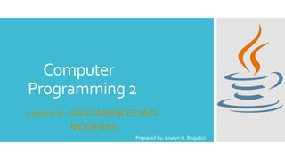 Computer programming 2 Lesson 6 | PPT