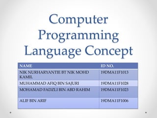 Computer programming language concept | PPTX