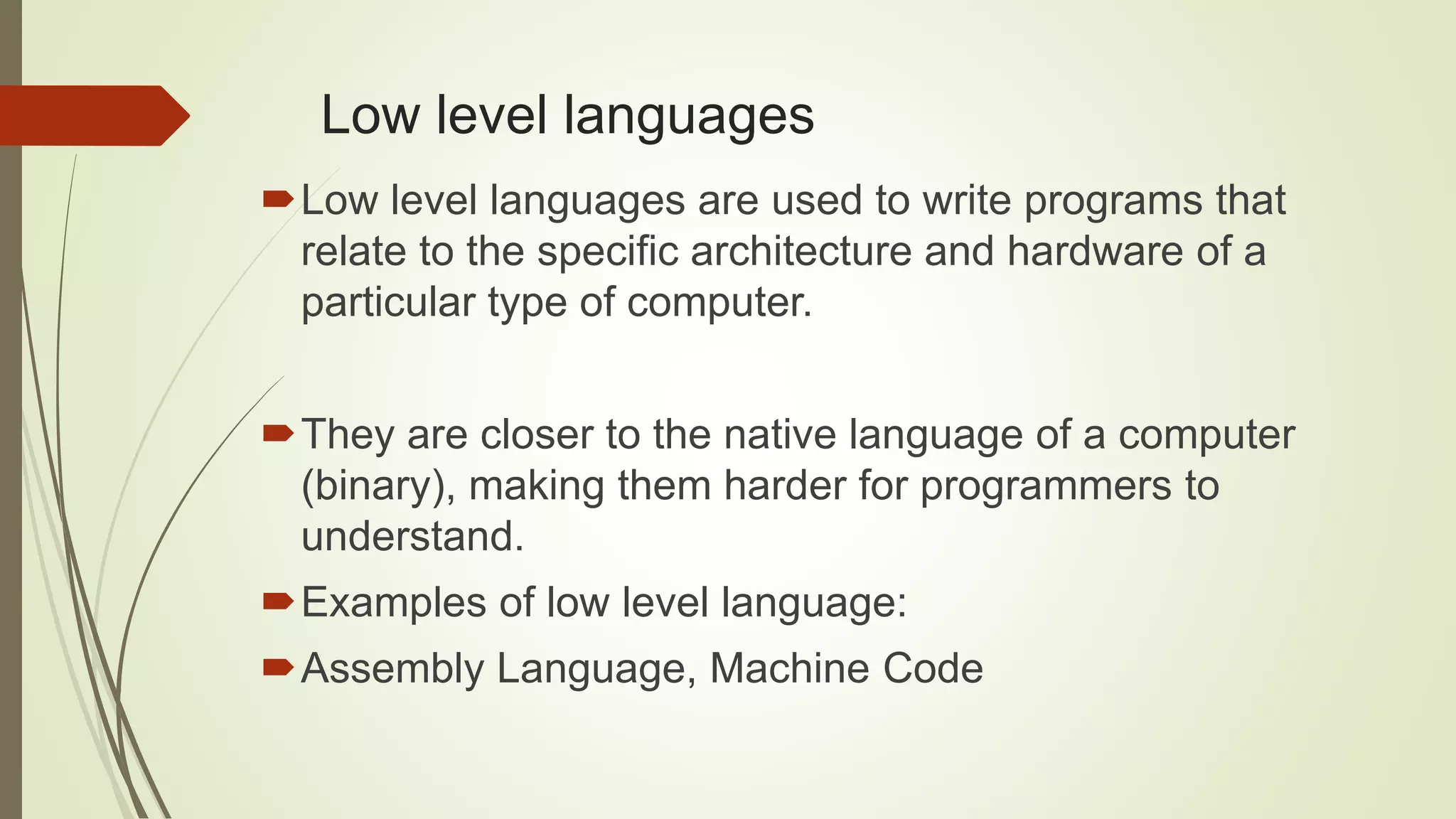 Computer Programming Languages Pptx Programming Languages Computing