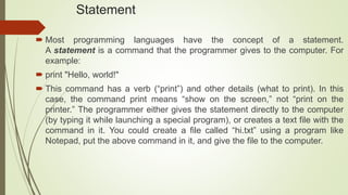 Computer programming languages | PPTX
