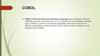 Computer programming languages | PPTX