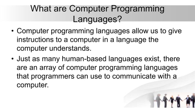 Computer programminglanguages | PPT