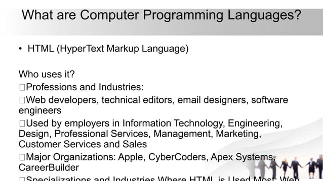 Computer programminglanguages | PPT