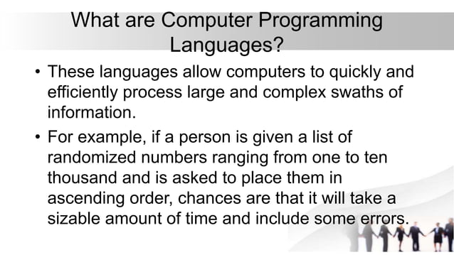 Computer programminglanguages | PPT