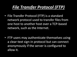 SERVICES PROVIDED BY THE INTERNET | PPT