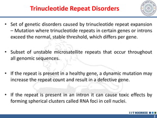 Prediction of Genetic Disorders based onTrinucleotide Repeats | PPTX