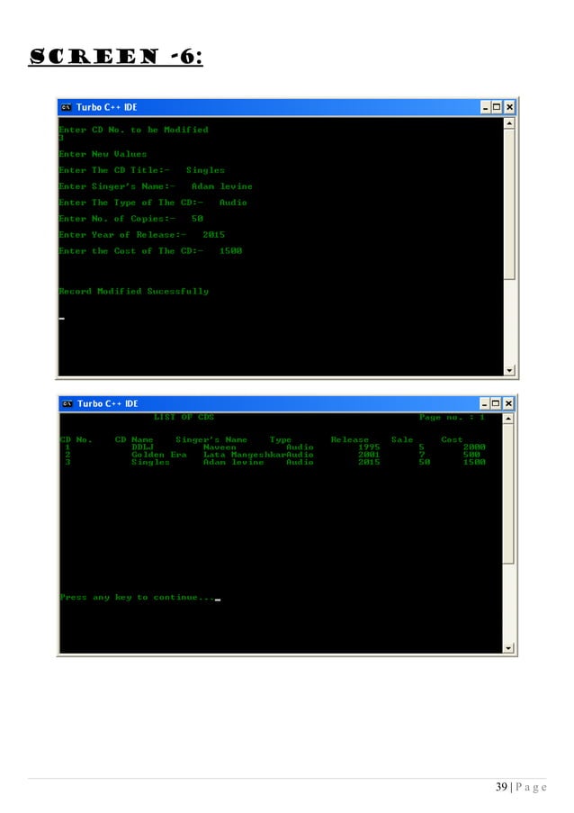 Computer project C++ CLASS 12TH (CD MANAGEMENT SYSTEM ) | DOC