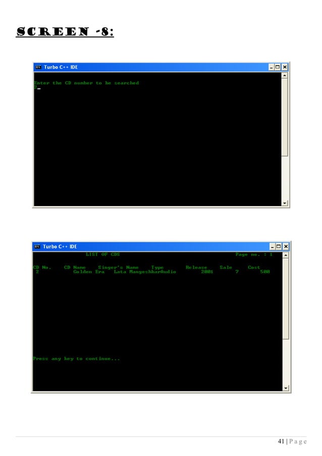 Computer project C++ CLASS 12TH (CD MANAGEMENT SYSTEM ) | DOC