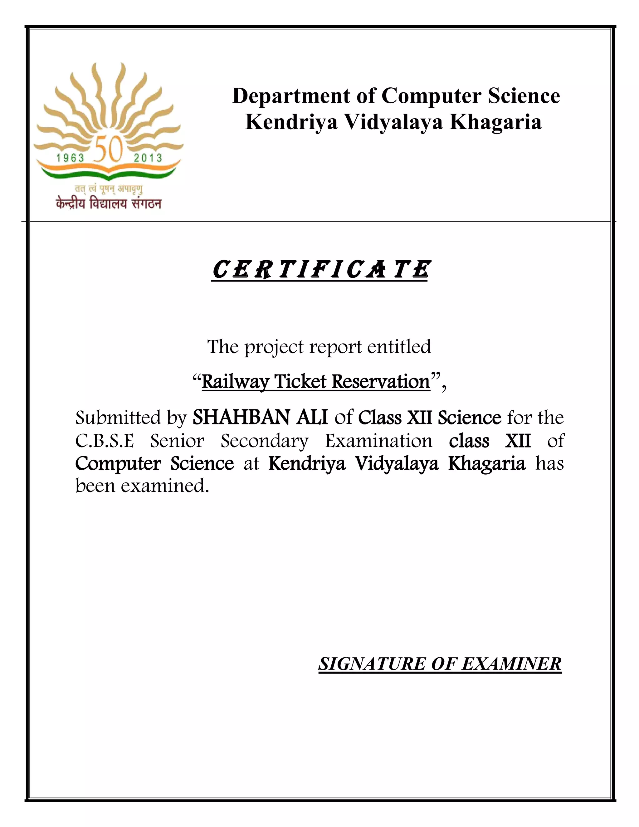 Computer project final for class 12 Students | PDF