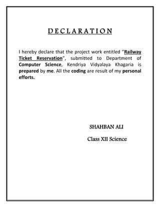 Computer project final for class 12 Students | PDF