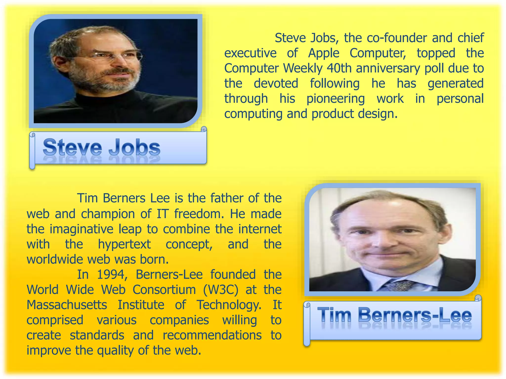 Famous Personalities in the field of Information Technology | PPTX