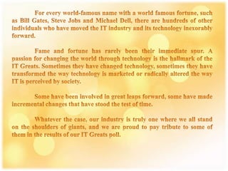 Famous Personalities in the field of Information Technology | PPTX