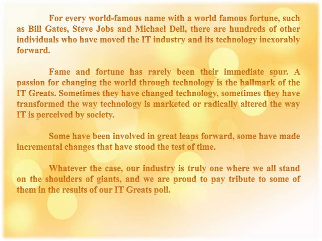Famous Personalities in the field of Information Technology | PPTX