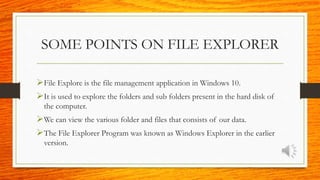 More on MS Windows 10 | PPTX