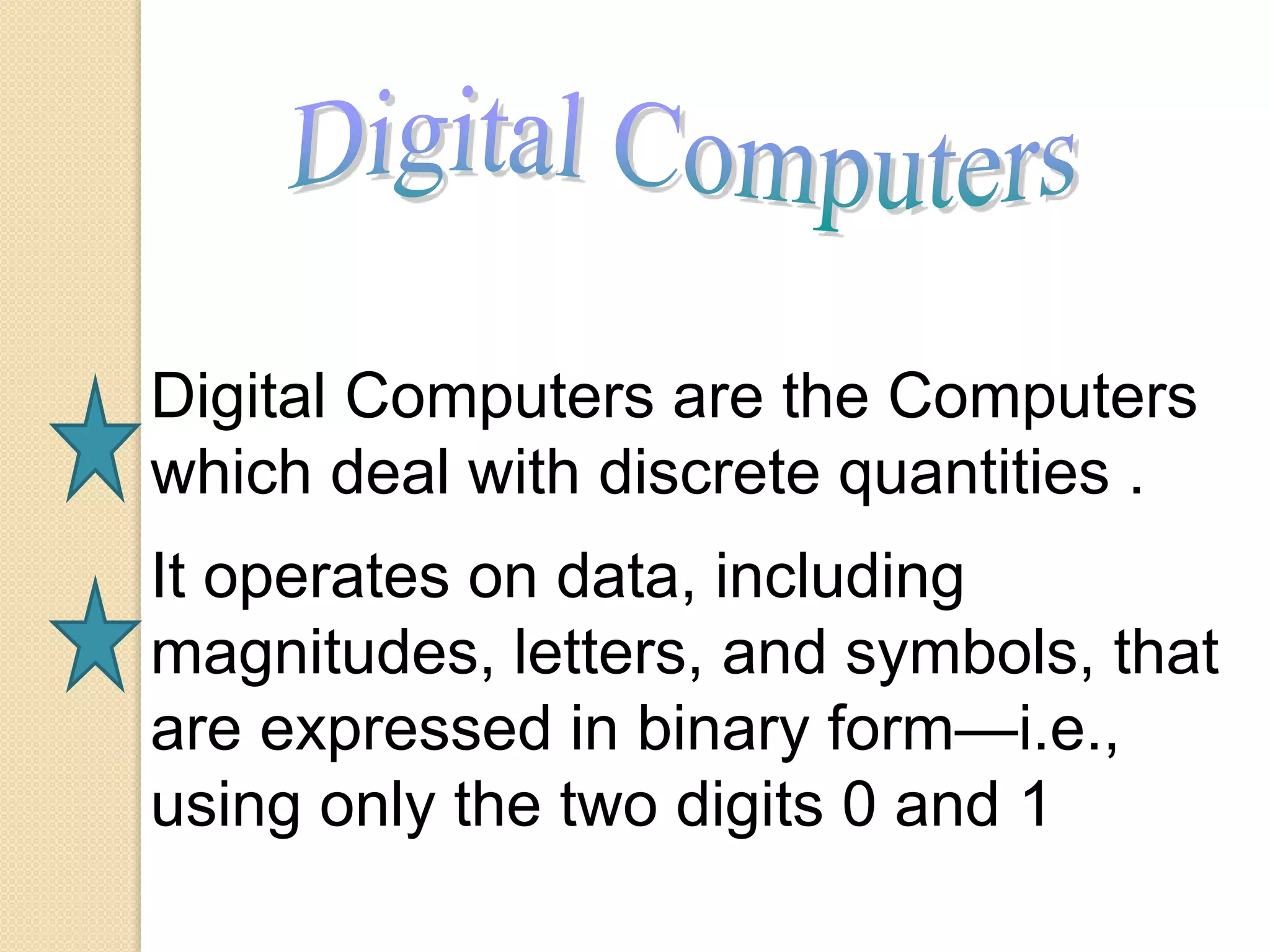 DIGITAL COMPUTERS | PPTX