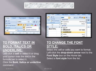 presentation on excel and word | PPTX