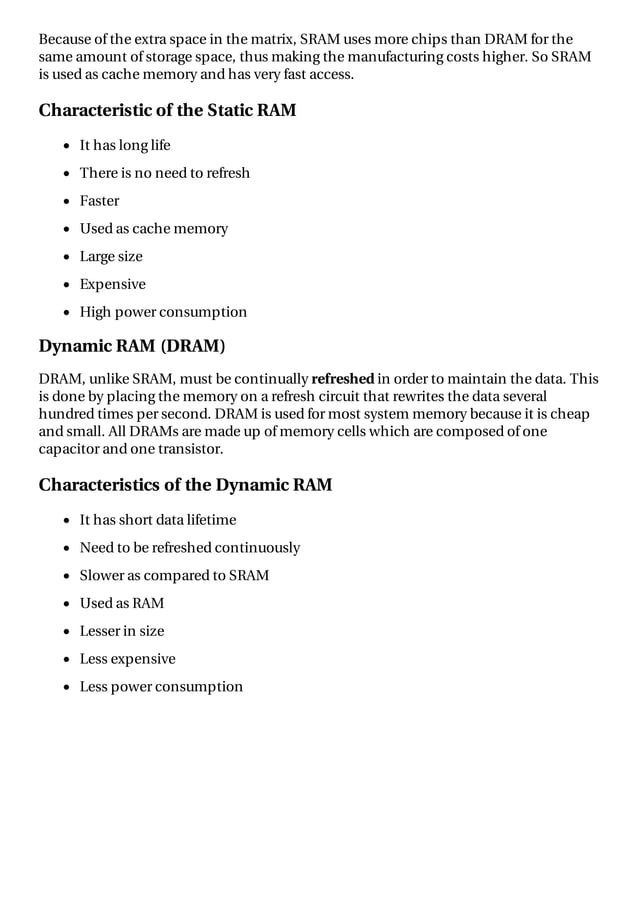Computer ram | PDF | Data Storage and Warehousing | Computing