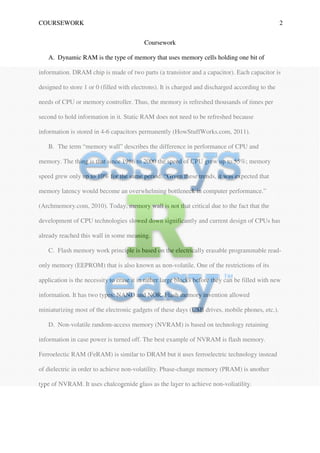 Computer ram coursework | PDF
