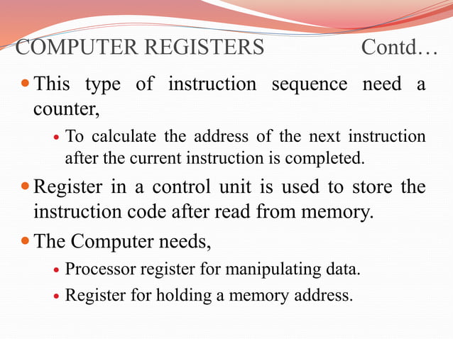 Computer registers | PPTX | Operating Systems | Computer Software and Applications