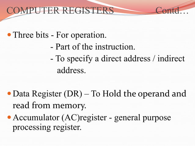 Computer registers | PPTX | Operating Systems | Computer Software and Applications