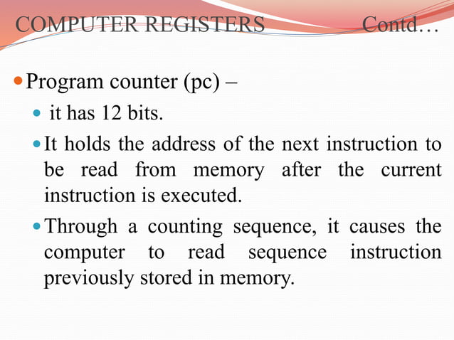Computer registers | PPTX | Operating Systems | Computer Software and Applications