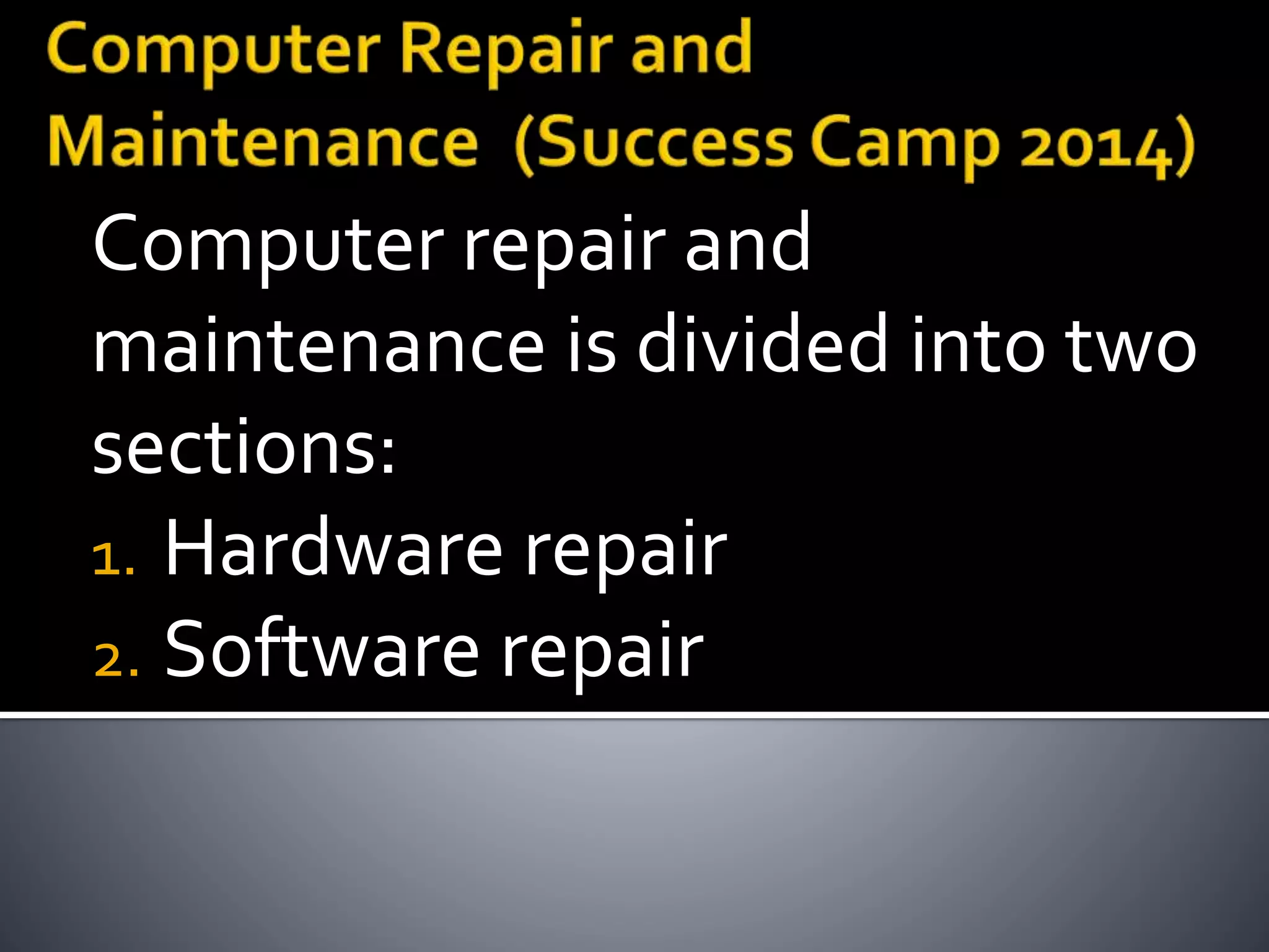 Computer repair and maintenance | PPSX
