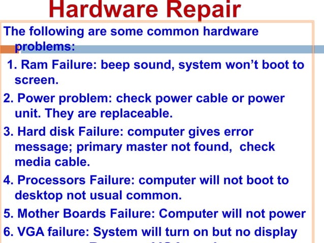 Computer repair and maintenance | PPSX | Computing | Technology & Computing