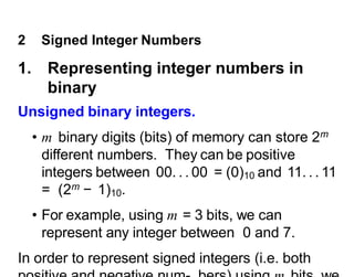 Computer Representation of Numbers and.pptx | Computing | Technology & Computing