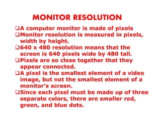 Computer resolution | PPTX | Computer Peripherals | Computing