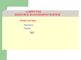 Computer Resource Management | PPT