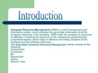 Computer Resource Management | PPT