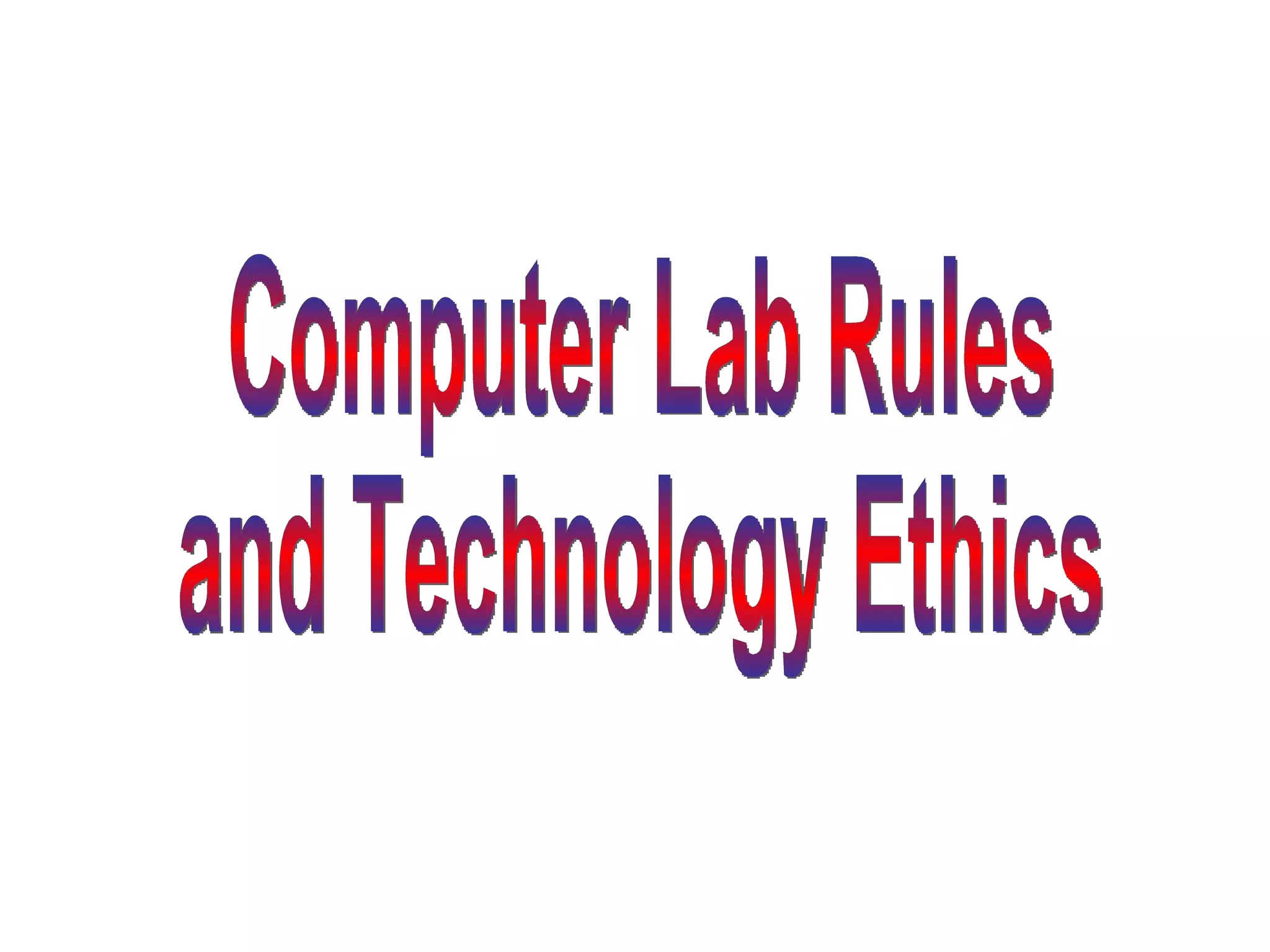 Computer Rules | PPT