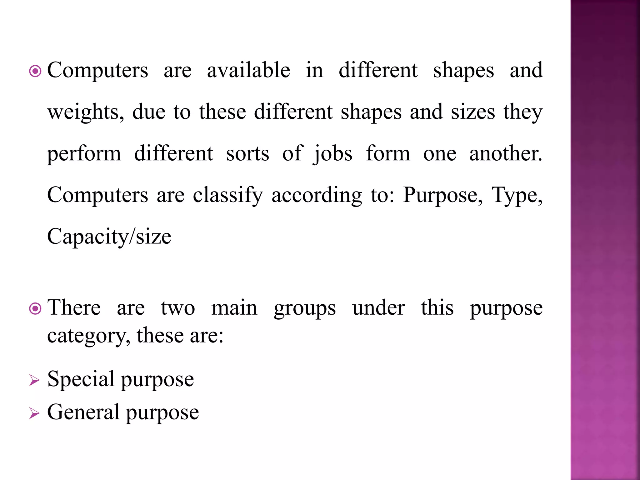 Classification of Computers | PPTX