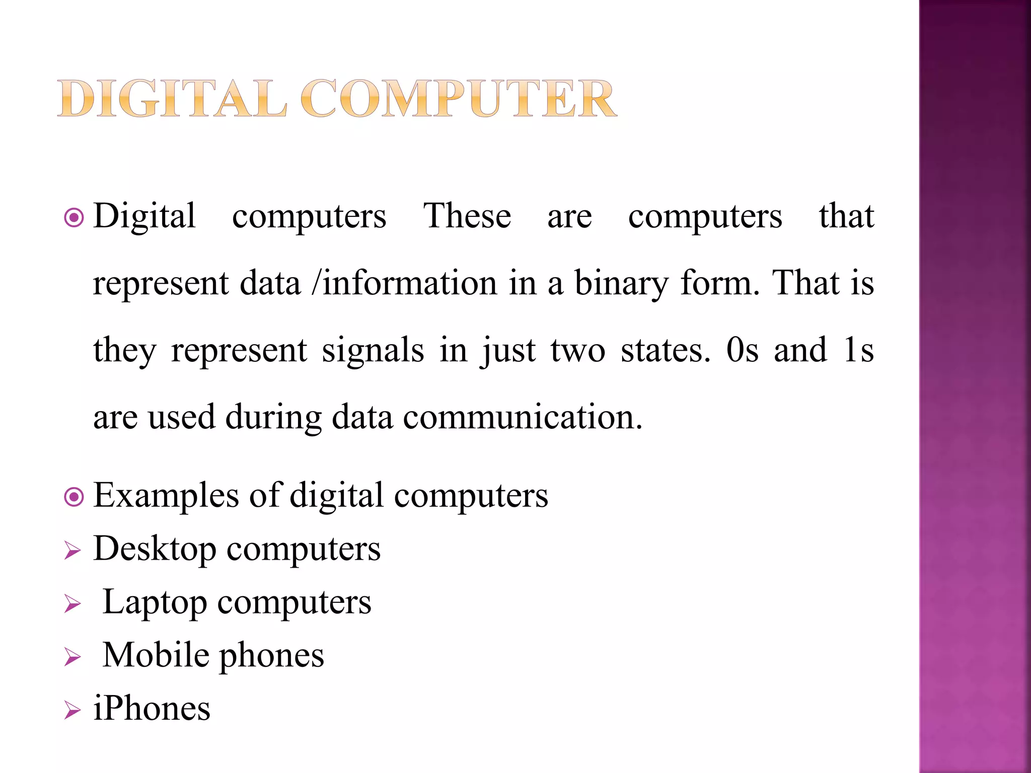 Classification of Computers | PPTX