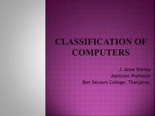 Classification of Computers | PPTX