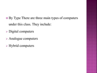 Classification of Computers | PPTX