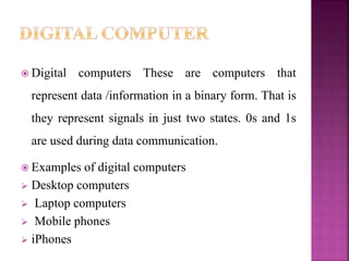 Classification of Computers | PPTX