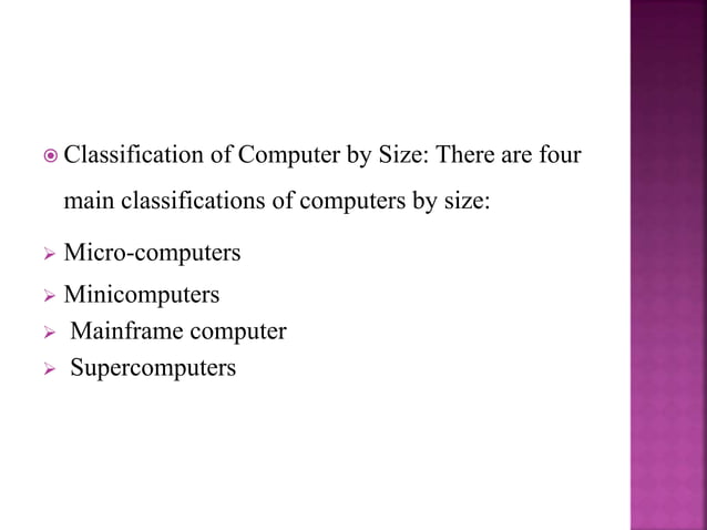 Classification of Computers | PPTX | Computing | Technology & Computing
