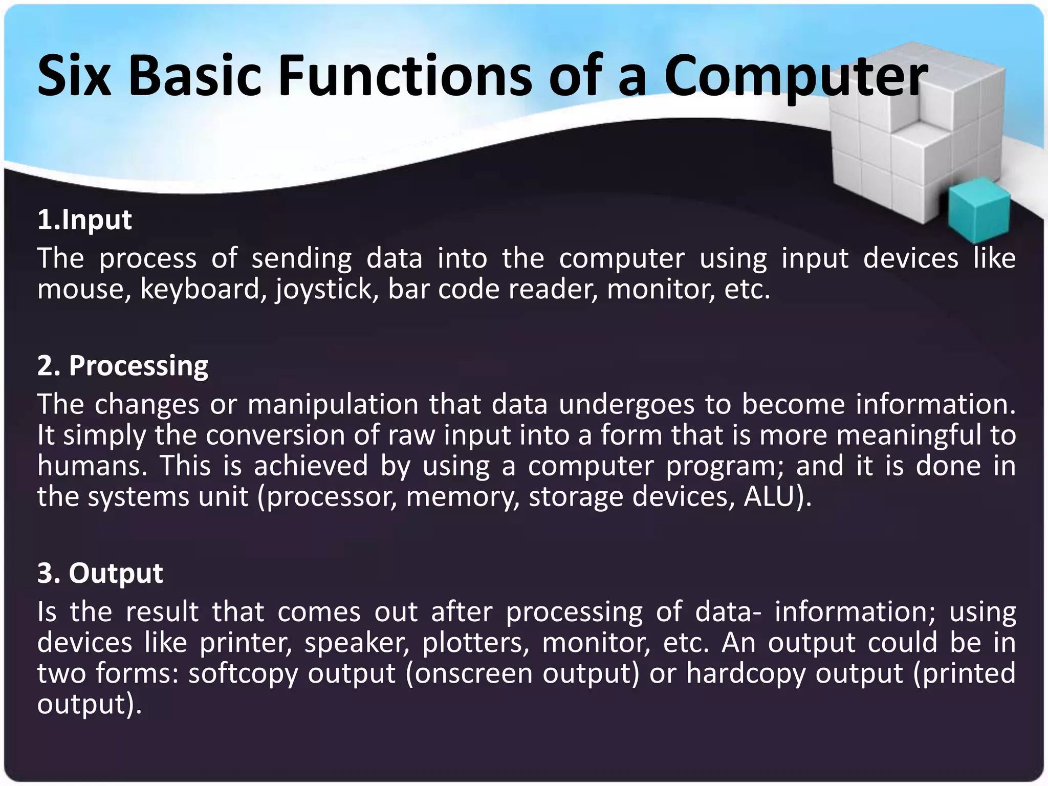 Computers part 1 | PPTX | Computer Peripherals | Computing