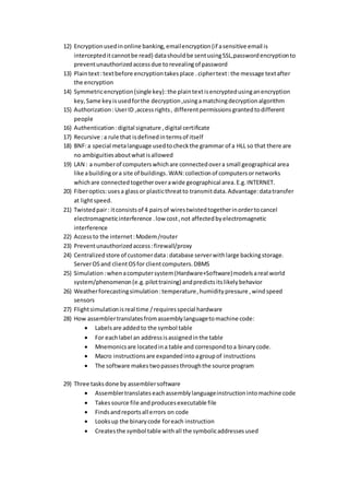 Computers a level notes | PDF