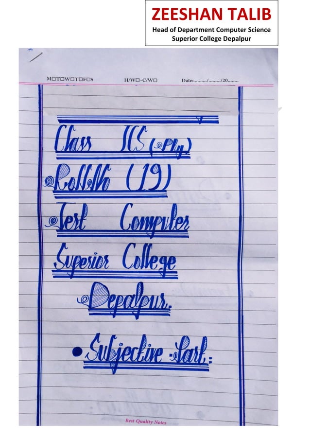 Computer Sample Papers for Good Paper Presentation by Zeeshan Talib ...