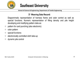 COMPUTERS AND AUTOMATION IN WEAVING | PPT