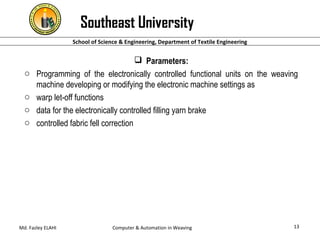 COMPUTERS AND AUTOMATION IN WEAVING | PPT