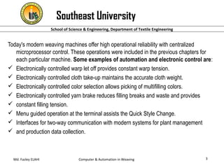 COMPUTERS AND AUTOMATION IN WEAVING | PPT
