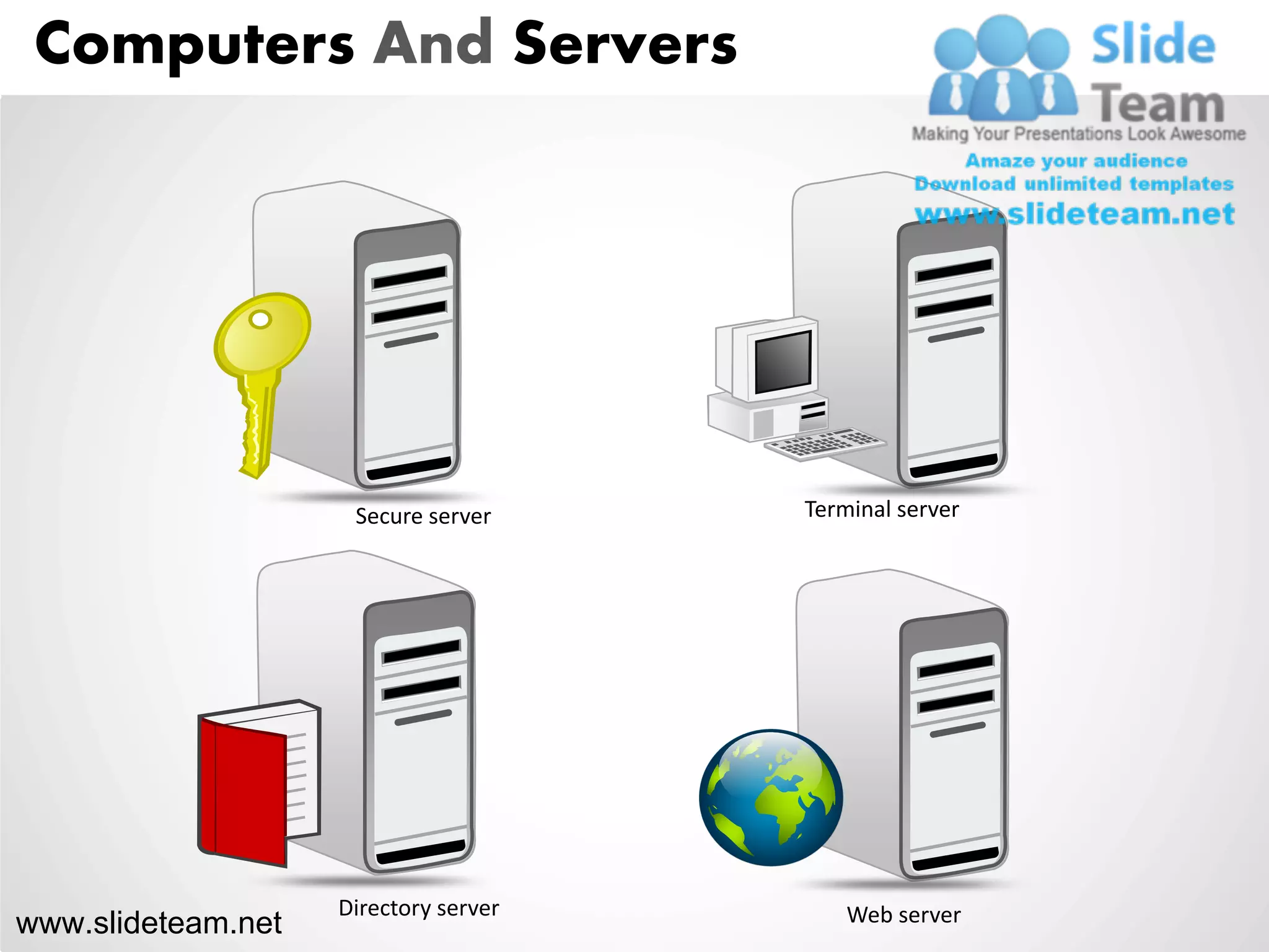 Computers and servers powerpoint ppt templates. | PPT