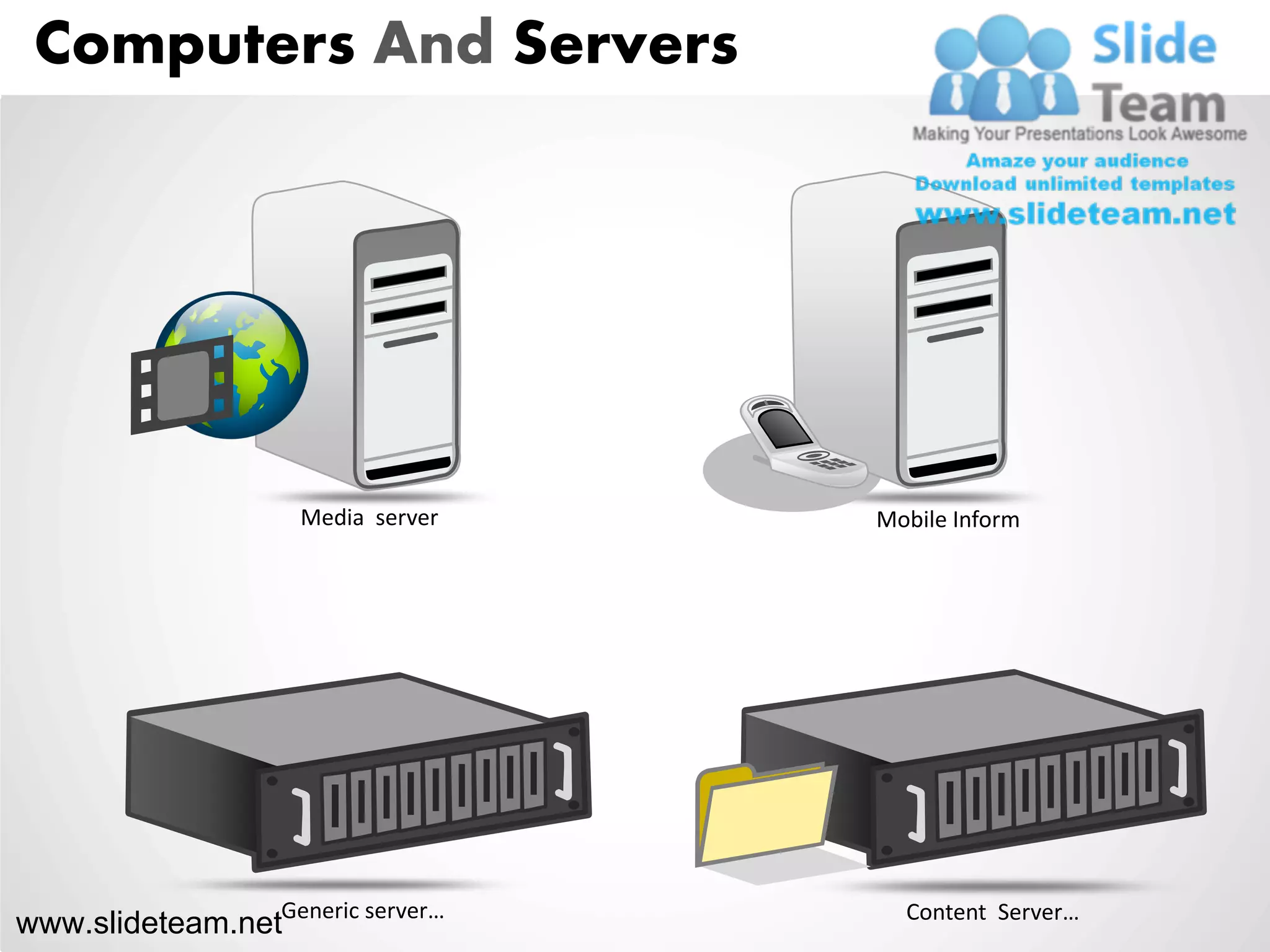Computers and servers powerpoint ppt templates. | PPT
