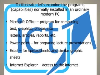 Computers as information and communication technology | PPTX