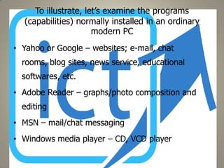 Computers as information and communication technology | PPTX